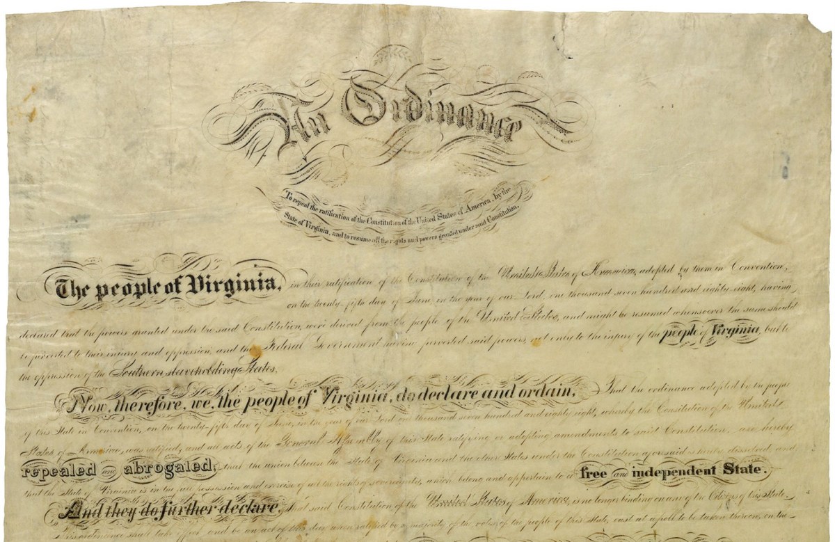 160 Years Ago Today: Virginia Adopts Ordinance of Secession – Spirit of '61