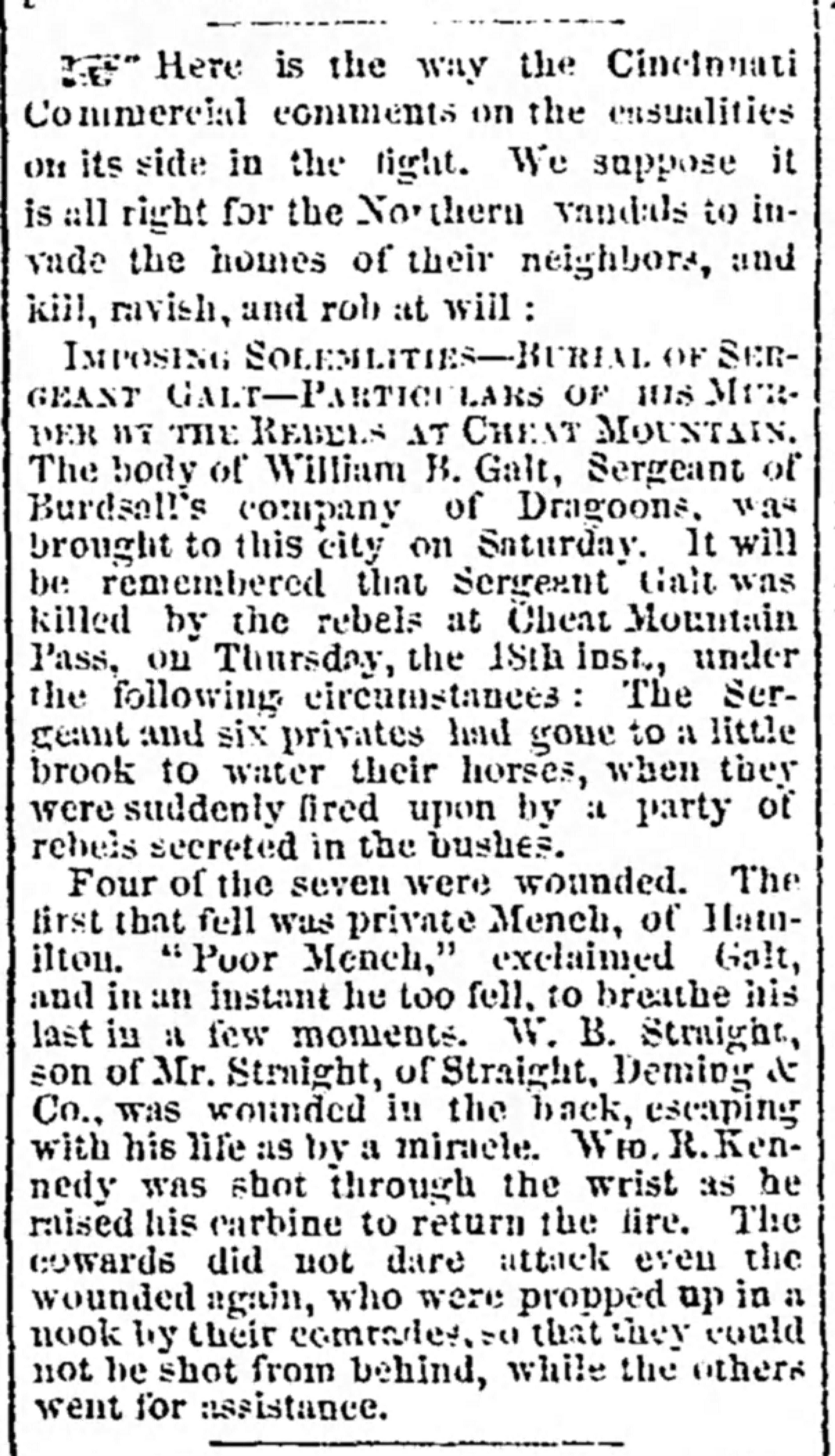 New Sources Found in Greenbrier Ambush – Spirit of '61