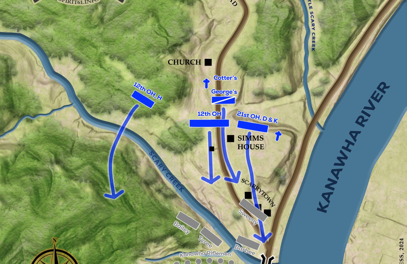 Map of the Battle of Scary Creek – Spirit of '61